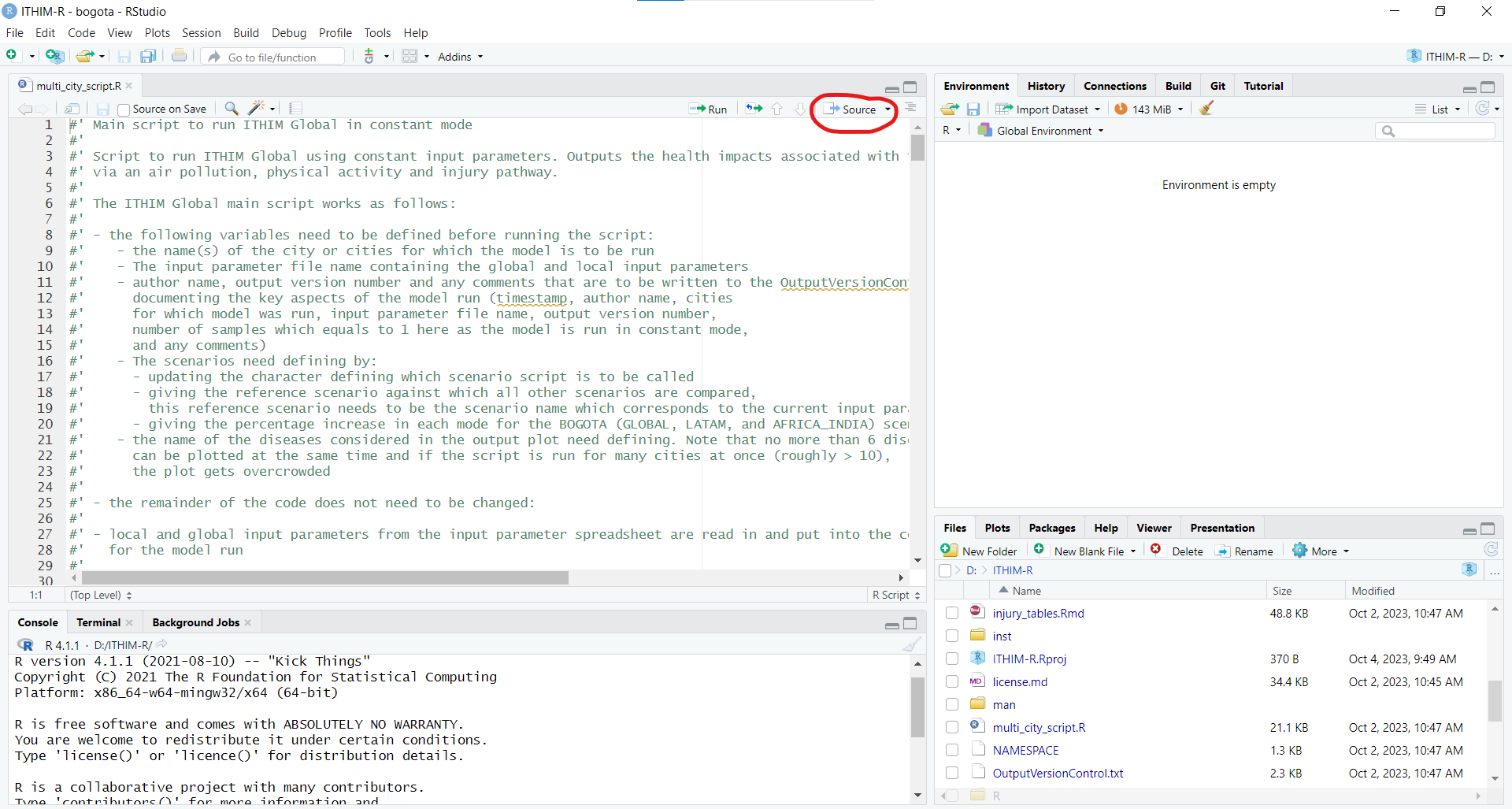 How to run ITHIM • ithimr